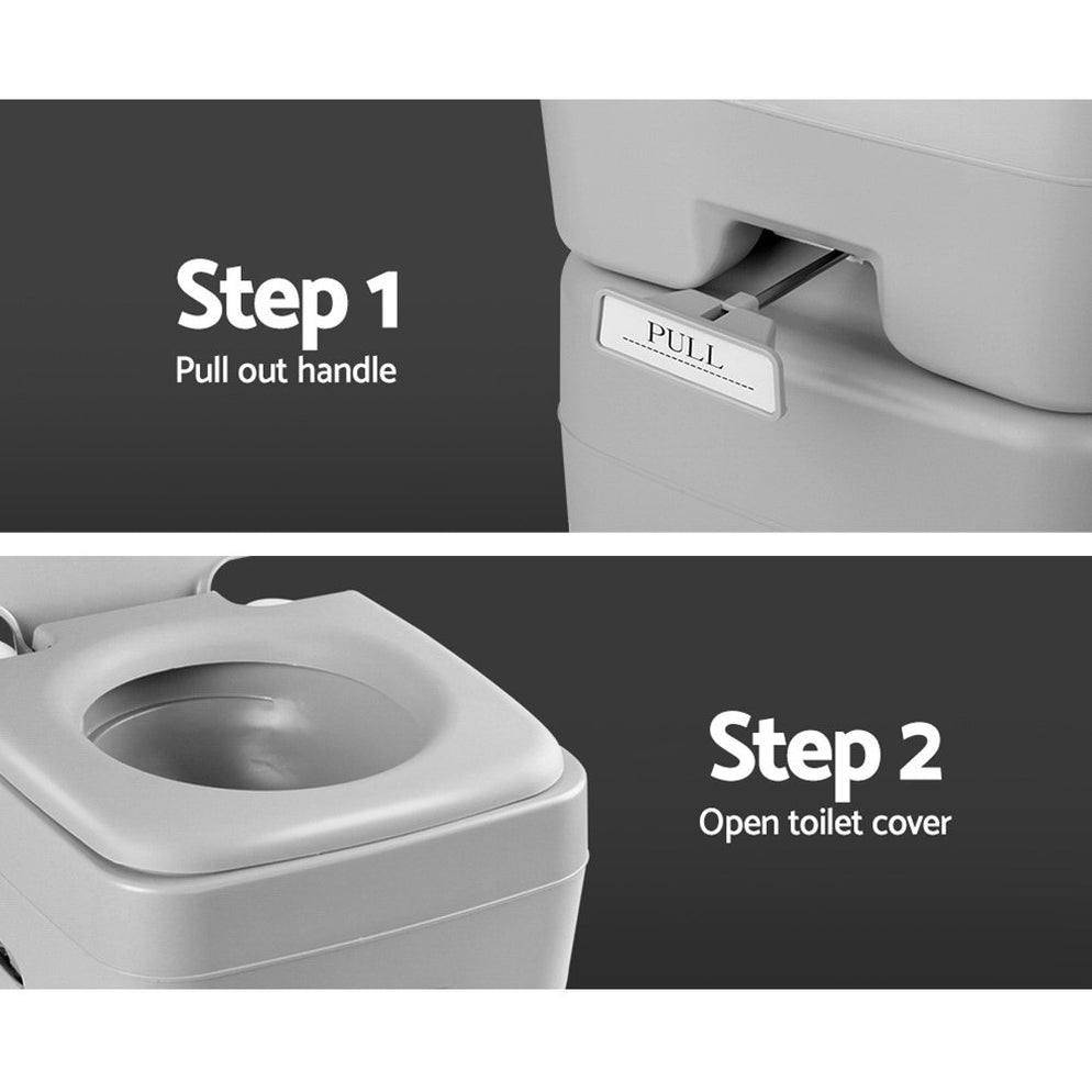 Ultimate Camping Bathroom Bundle | Portable Toilet + Hot Water Shower ...